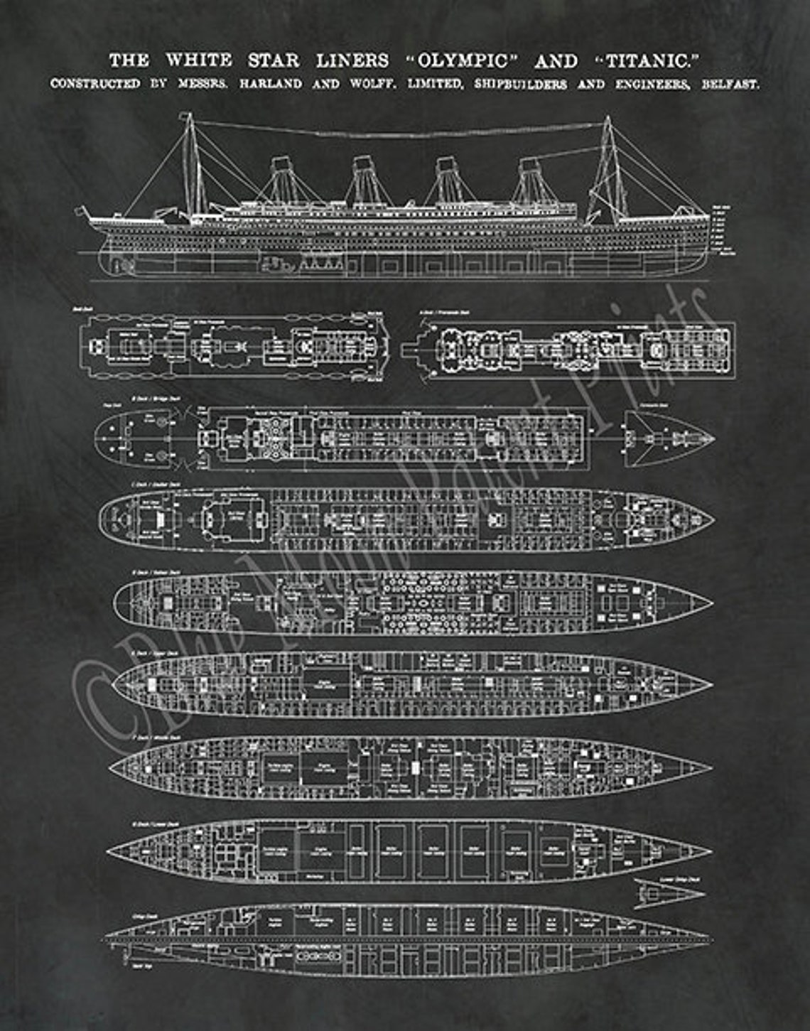 R.M.S. Titanic Poster Titanic Drawing Titanic Poster | Etsy Canada