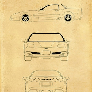 2002 Corvette C5 Z06 Art Print - Chevy Corvette C5-Z06 1997- 2004 ...