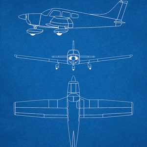 Piper PA-28-161 Drawing Piper Warrior II Poster Piper Cub - Etsy