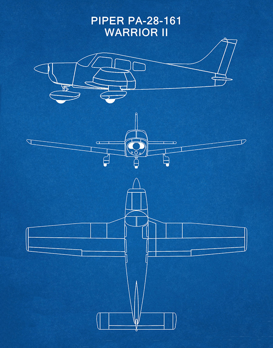 Piper PA-28-161 Drawing Piper Warrior II Poster Piper Cub - Etsy Australia