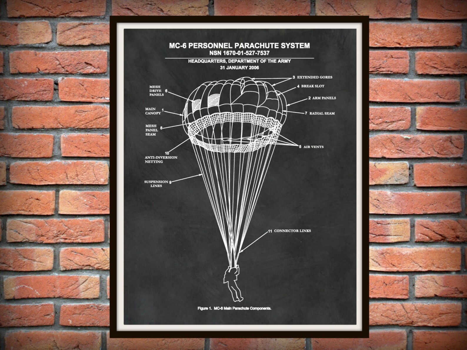 MC-6 Personnel Parachute System - US Military - Soldier Wall Art ...