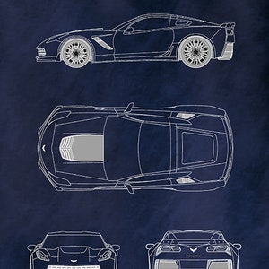 Corvette C7-Z06 Grand Sport Drawing, 2014-2020 Corvette C7-Z06 Grand ...