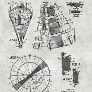 1949 Parachute Patent Print - Parachute Blueprint - Parachute Drawing ...