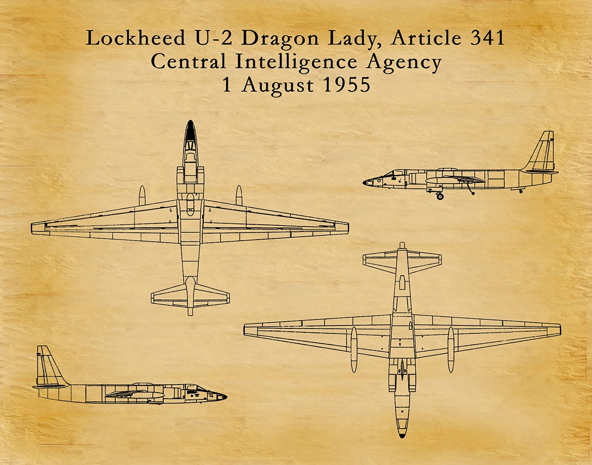 Lockheed U2 dragon Lady Blueprint CIA U2 Spy - Etsy UK