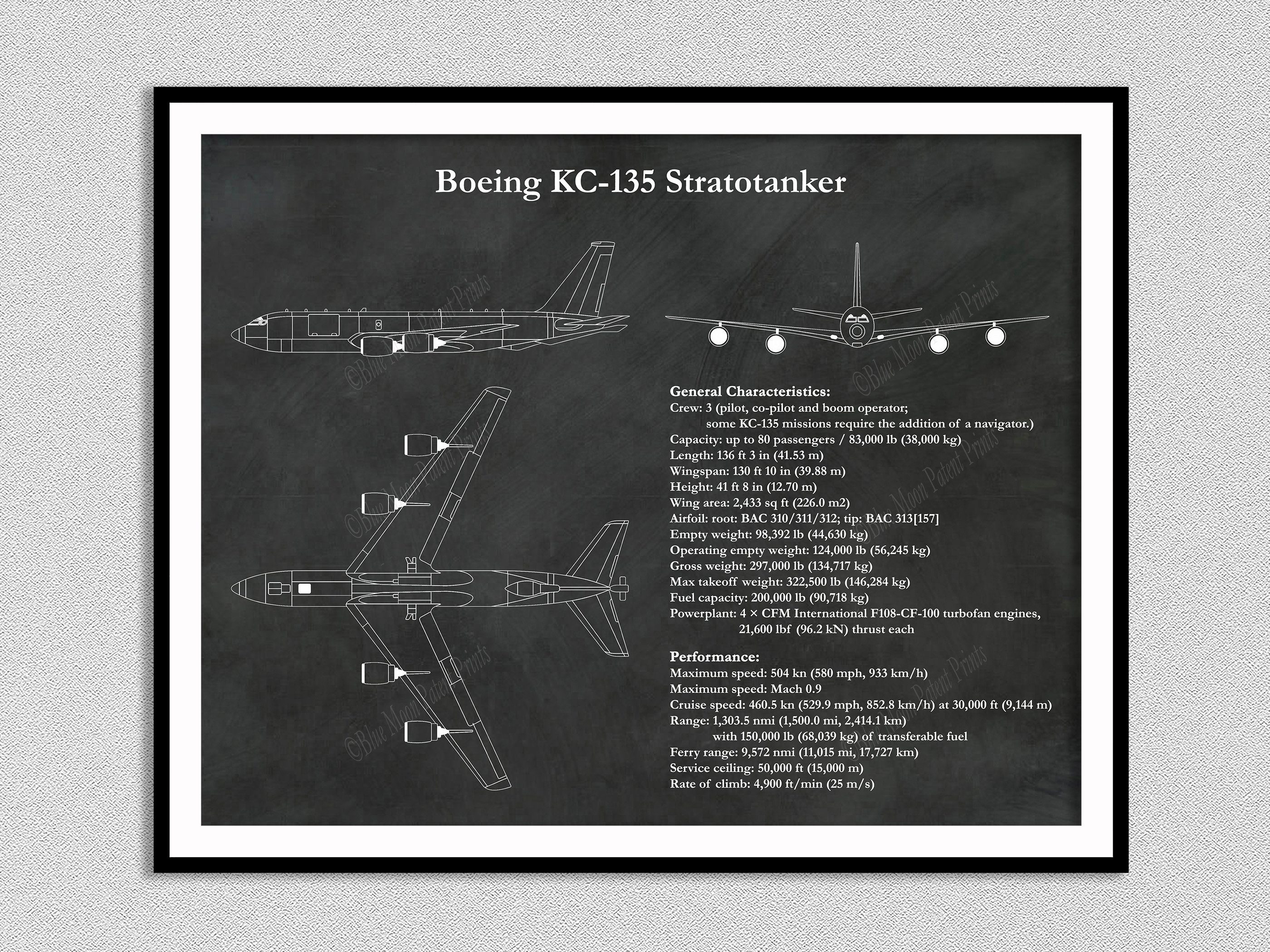 Boeing KC-135 Stratotanker Drawing Vers #2, KC135 Stratotanker ...
