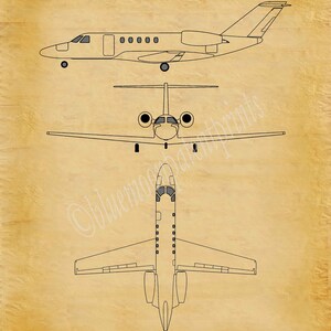 Cessna CJ4 Drawing, Cessna Citation CJ4 Jet Blueprint, Cessna Art Print ...