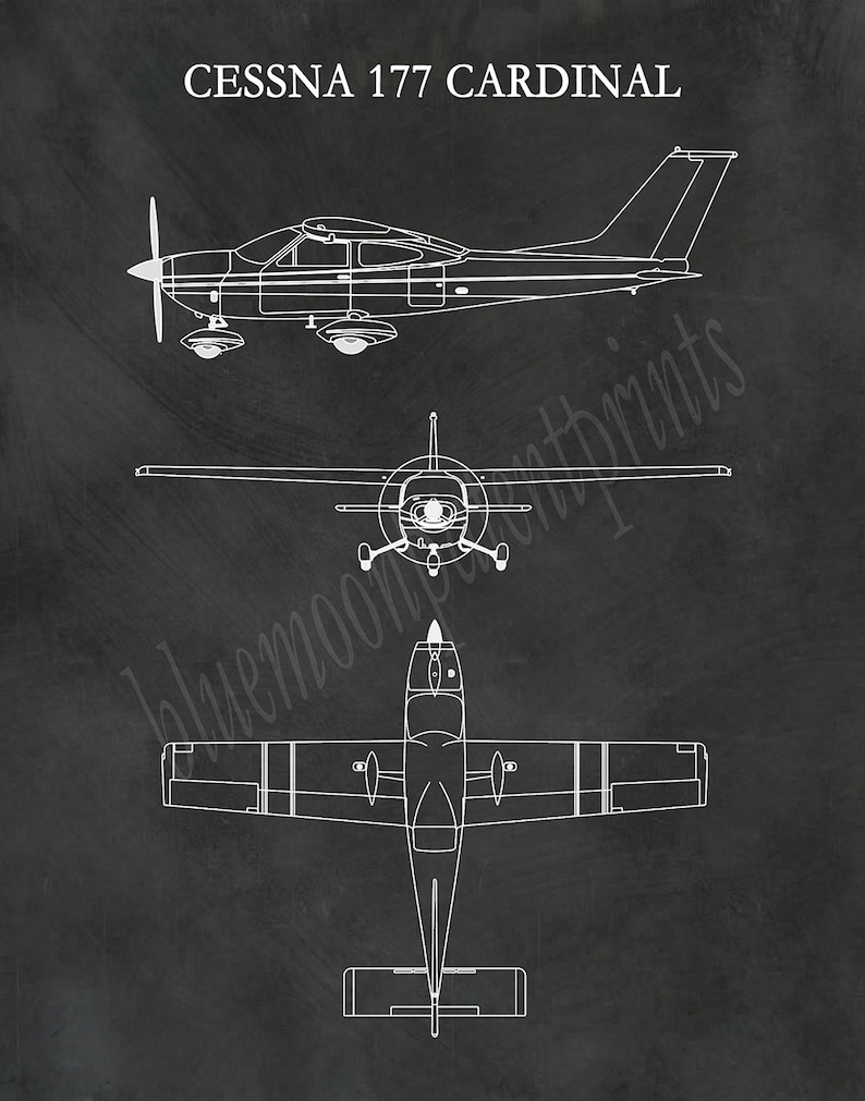 Cessna 177 Cardinal Drawing Cessna 177 Cardinal Airplane Art | Etsy