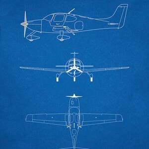 Cirrus SR22 Drawing, Cirrus SR22 Airplane Poster, Cirrus Art Print ...