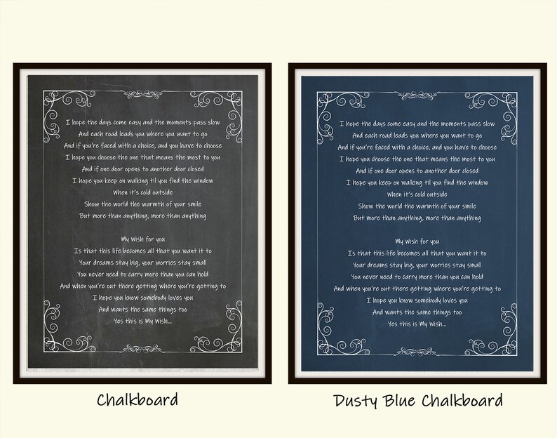 My Wish for You Lyrics Art Print Rascal Flatts Song Lyrics | Etsy