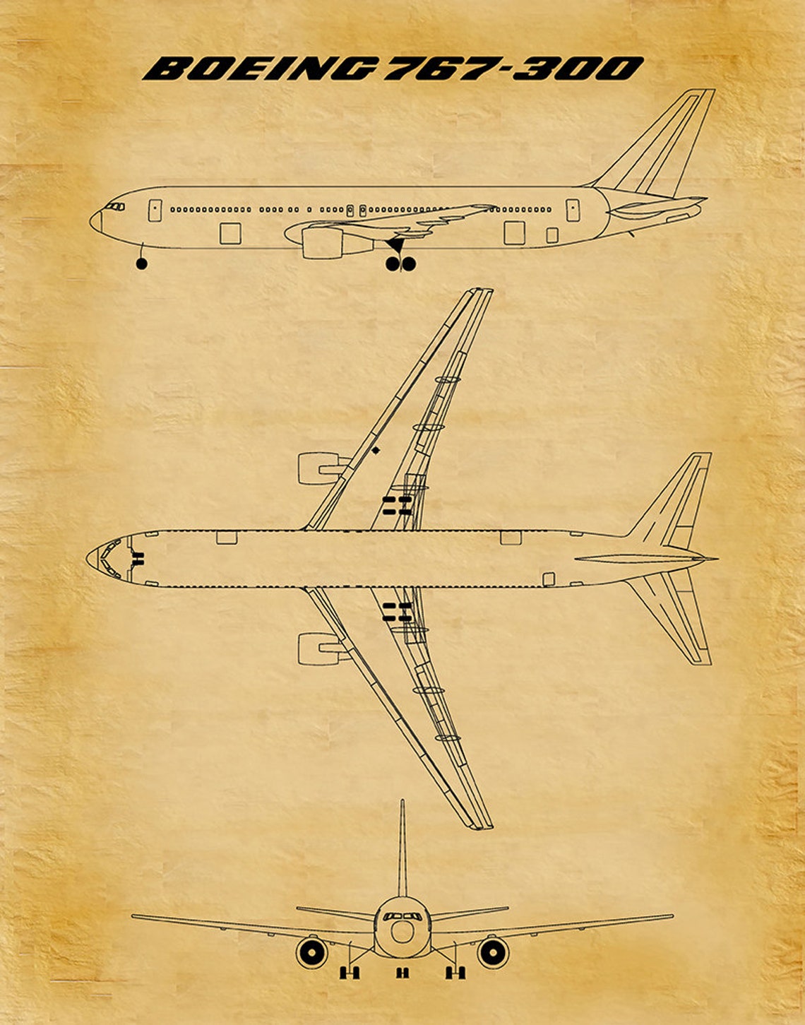 Boeing 767-300 Patent Print Boeing 767 Airplane Drawing - Etsy