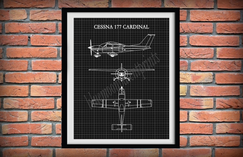 Cessna 177 Cardinal Drawing Cessna 177 Cardinal Airplane Art | Etsy