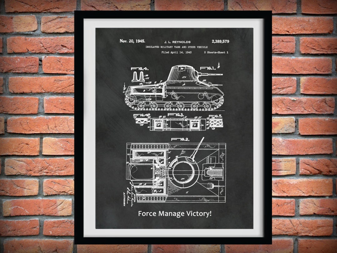 1945 Insulated Military Tank Patent Print Designed for the US Military ...