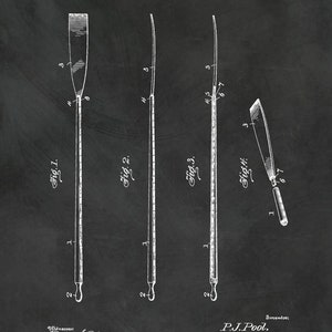 1901 Oar Patent Print, Oar Blueprint, Nautical Décor, Rowing Oar Poster ...