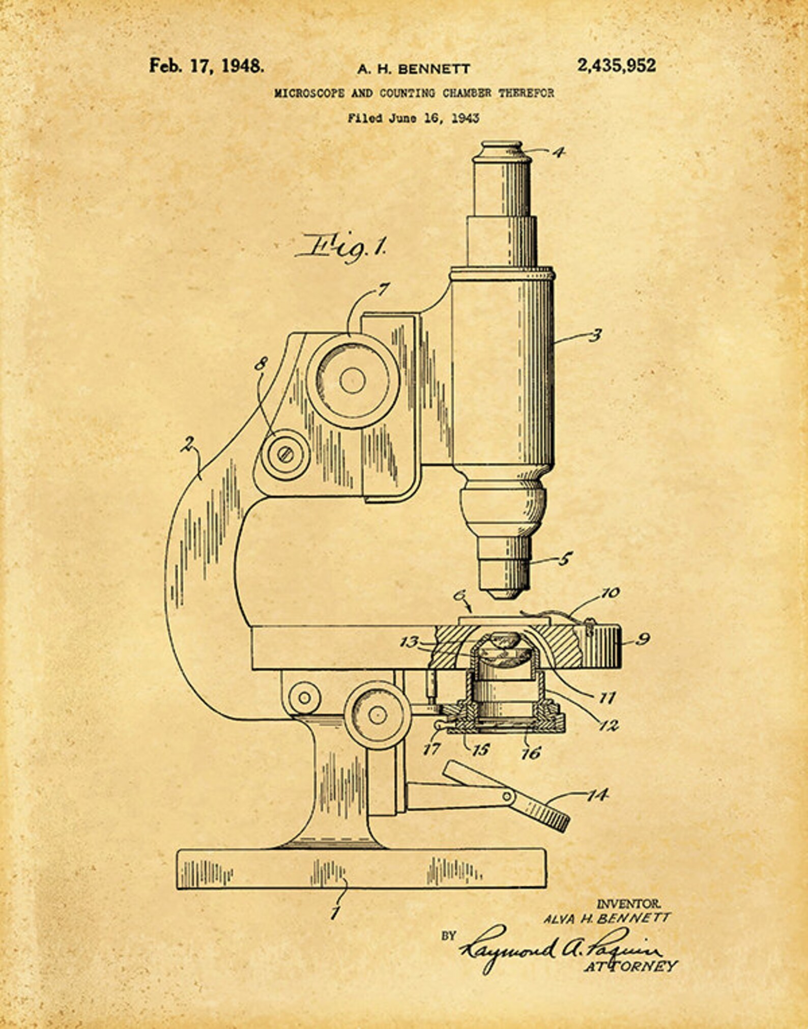 1948 Microscope Patent Print 1948 Microscope Poster - Etsy