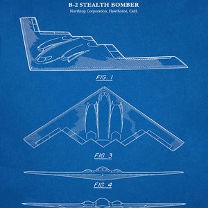 1991 B-2 Stealth Bomber Northrop Grumman Patent Print - B2 Stealth ...