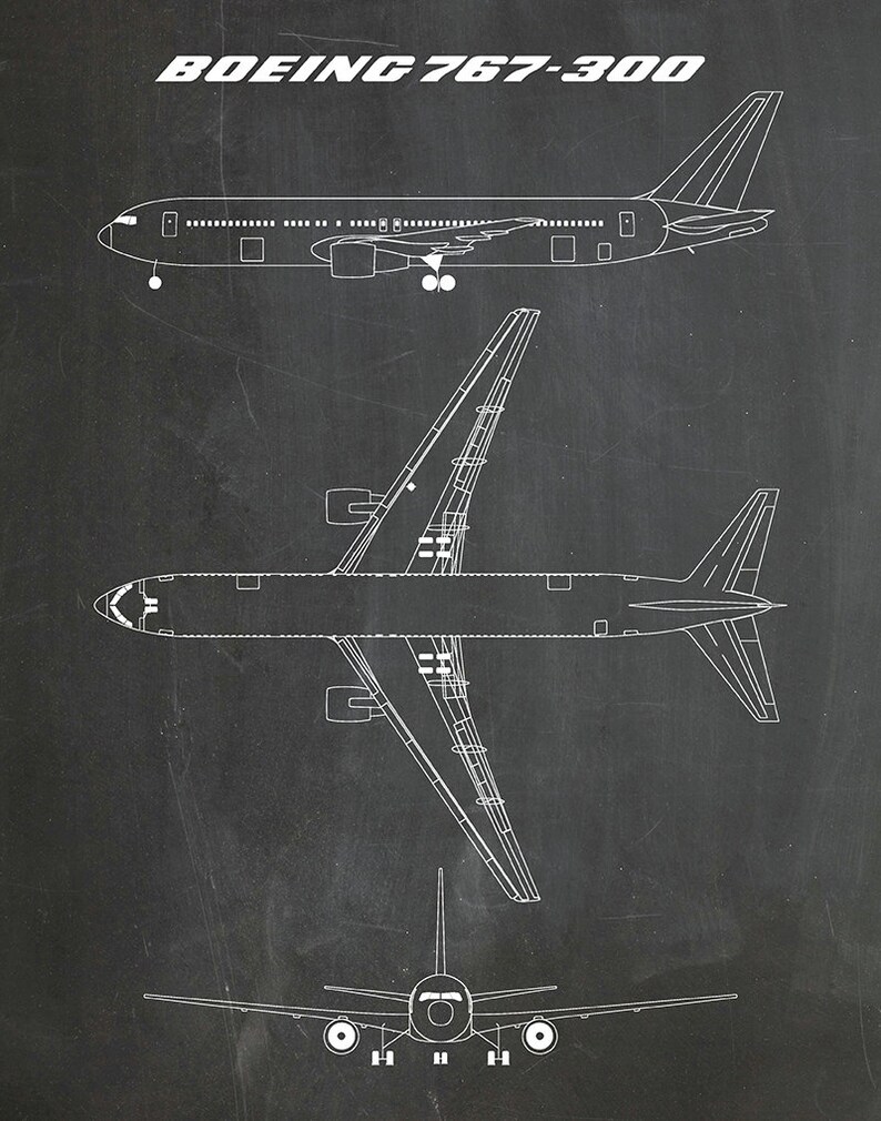 Boeing 767-300 Patent Print Boeing 767 Airplane Drawing - Etsy