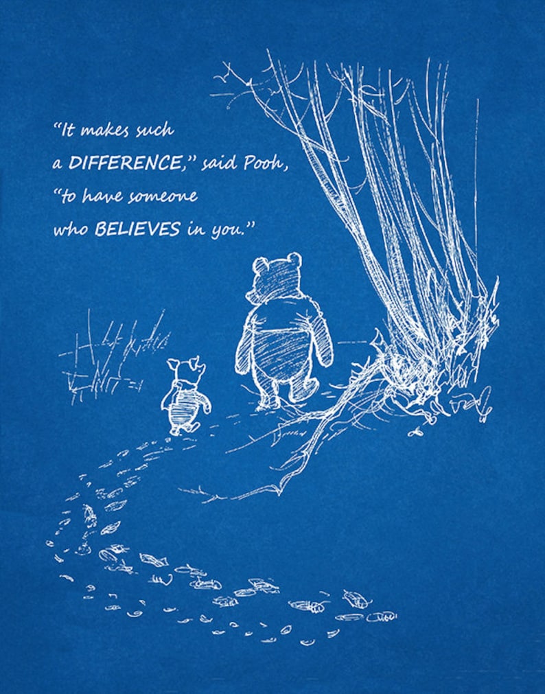 It Makes Such a Difference Pooh Quote Winnie the Pooh Print - Etsy