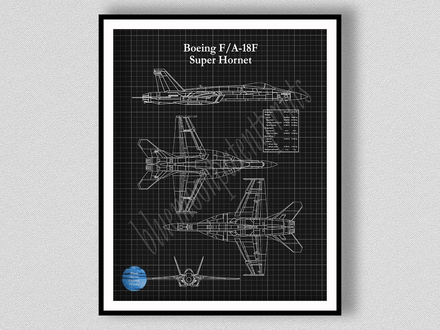 Boeing F/A-18F Super Hornet Drawing, F/A-18E Super Hornet Poster Boeing ...