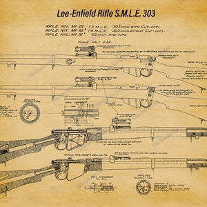 Lee-enfield Rifle Patent Print, Lee Enfield 303 Rifle Poster, Enfield ...