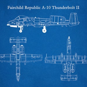 Fairchild Republic A-10 Thunderbolt II Drawing Vers #2, A-10 Warthog ...