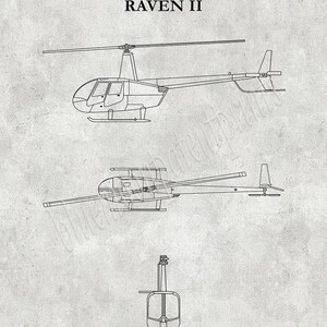 Robinson R44 Helicopter Drawing - R44 Raven II Poster, Robinson R44 ...