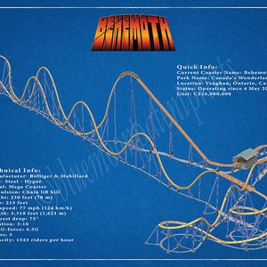 Behemoth Roller Coaster Drawing Vers #2 Colored, Behemoth Roller ...