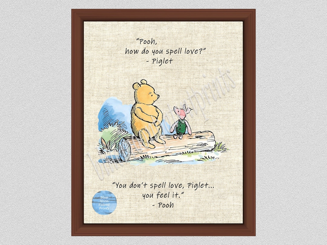 How Do You Spell Love? Piglet Asked Pooh Wall Art Vers #2, Winnie the ...