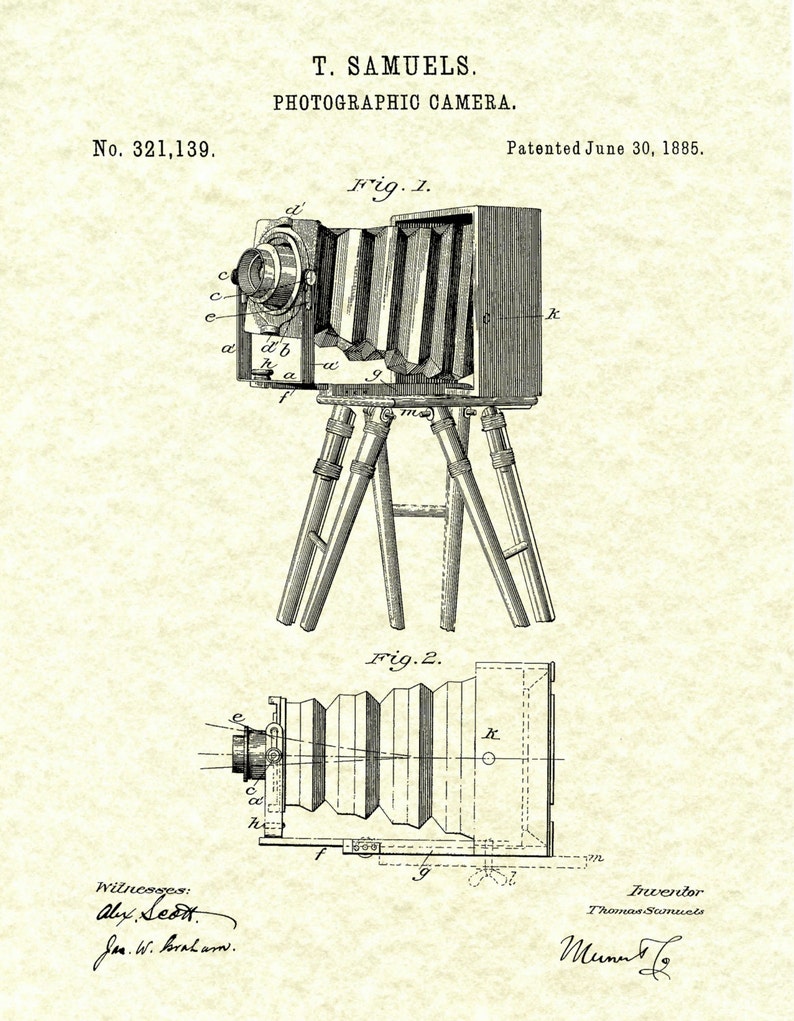 Patent 1885 Camera Designed by Thomas Samuel Art Print - Etsy