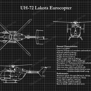 UH-72 Lakota Eurocopter Print, Uh-72a Lakota Helicopter Blueprint ...
