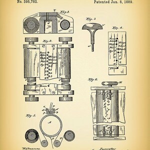 1889 First Computer Patent Print, Art of Compiling Statistics Wall Art ...