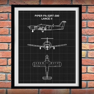 Piper PA-32RT-300 Lance II Drawing, Piper Lance II Poster, Piper Pa ...