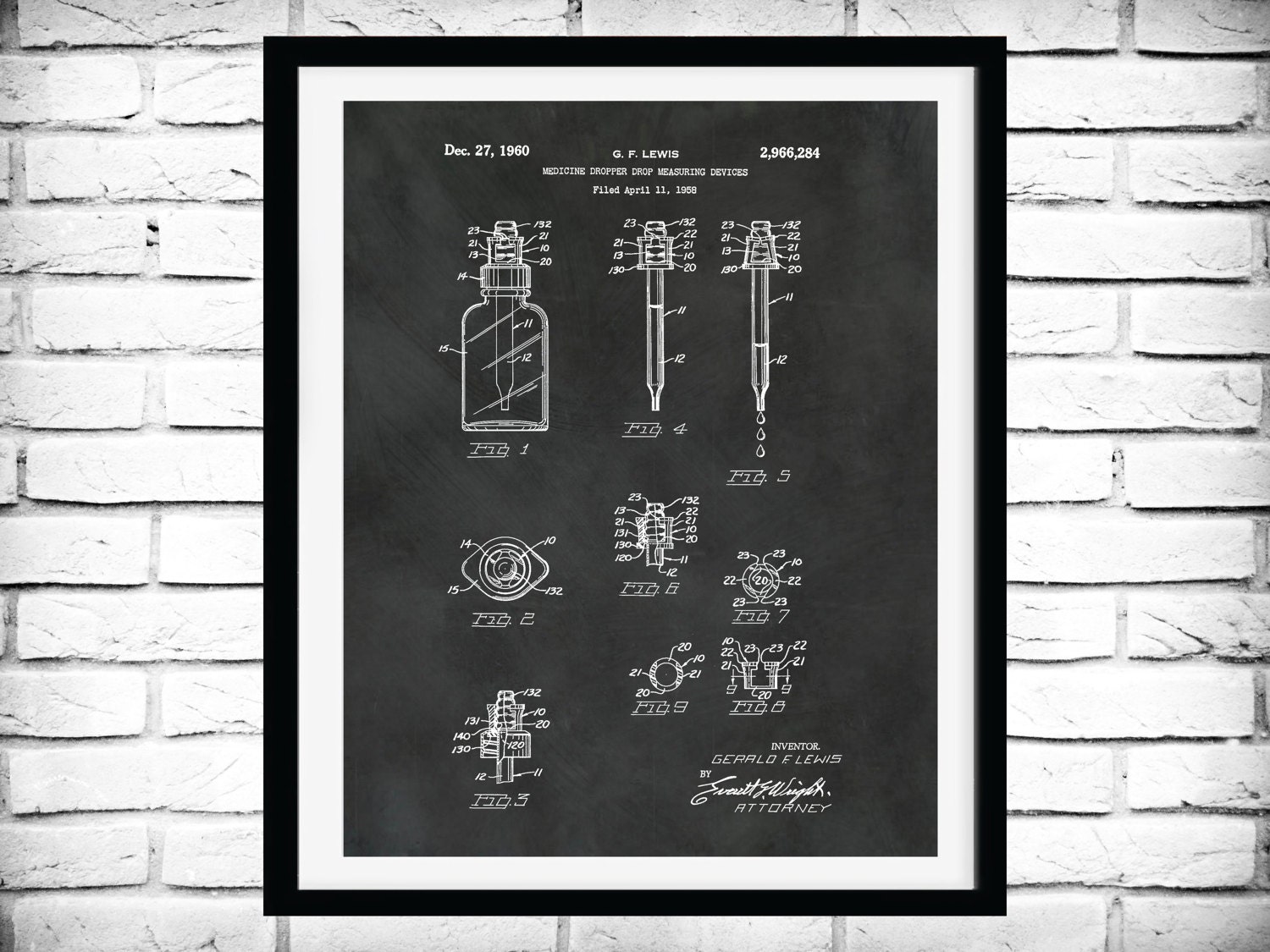 1960 Medicine Dropper Patent Print - Medical Poster - Pharmacy Decor ...