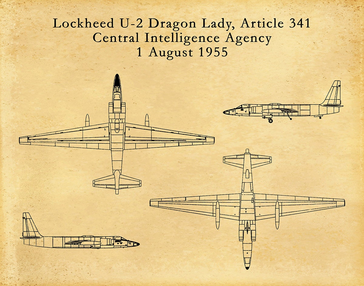 Lockheed U2 Dragon Lady Blueprint CIA U2 Spy | Etsy