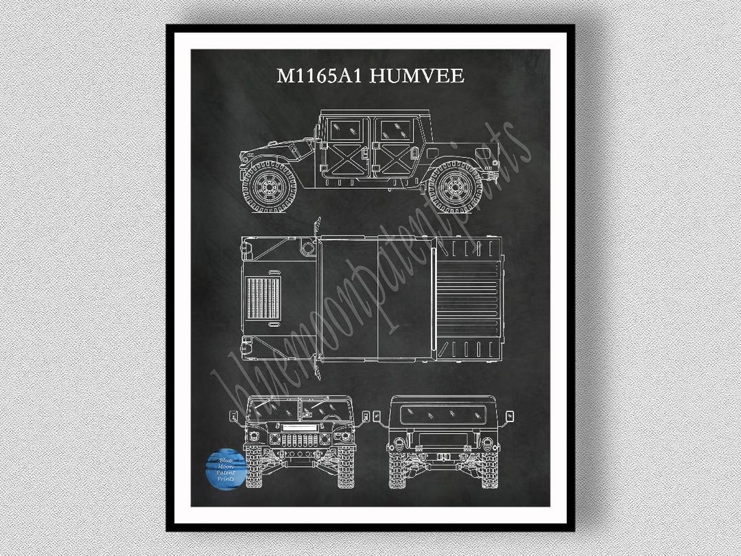 M1165A1 Humvee Patent, M1165A1 HMMWV or Humvee Poster, M1165A Special ...