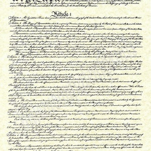 US Constitution Art Print, Article 1 of the US Constitution Poster ...