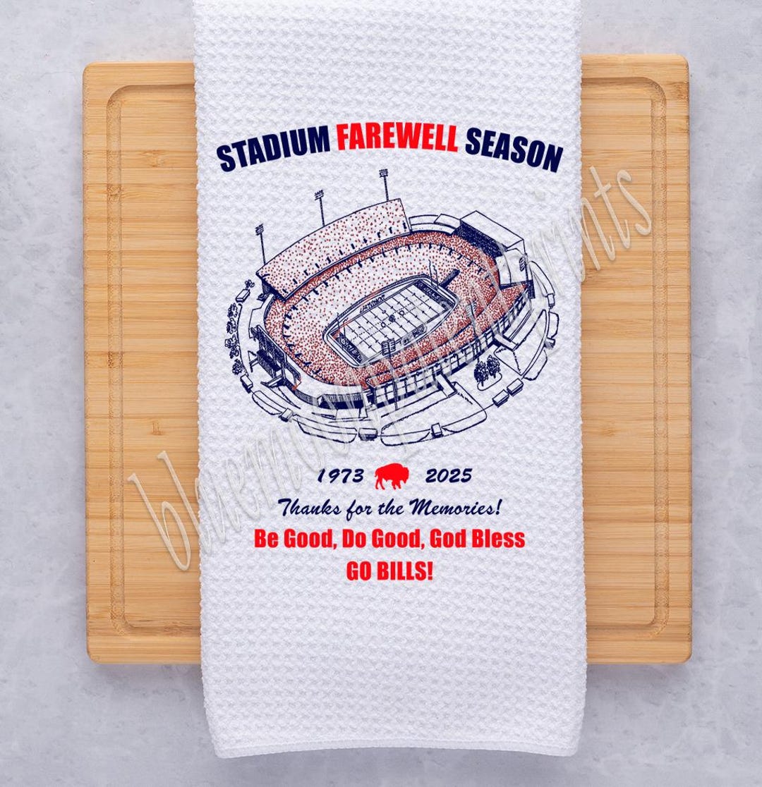 Buffalo Football Stadium Farewell Season Rally Towel-dish Towel, Bills ...