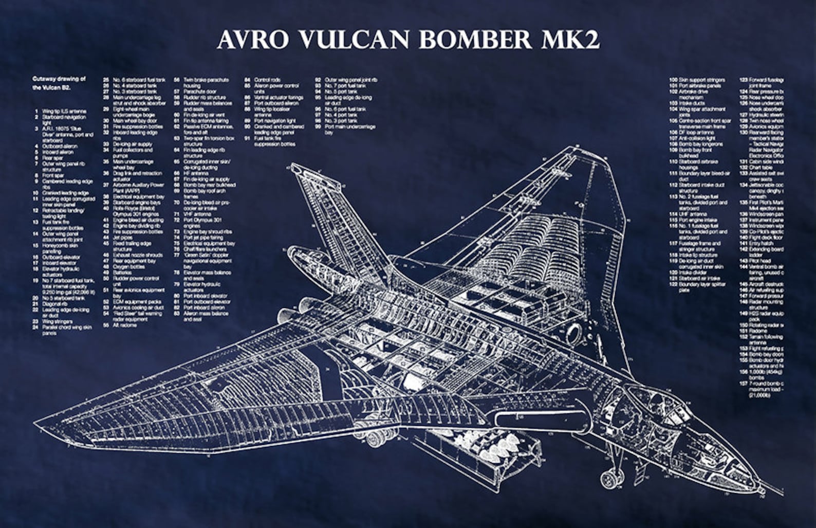Avro Vulcan B MK2 British Bomber Plane Print, Hawker Siddeley War Plane ...