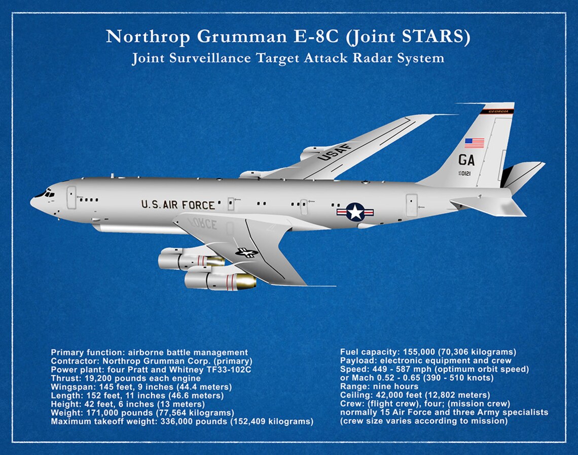 E-8C JSTARS Joint STARS Joint Surveillance Target Attack Radar | Etsy
