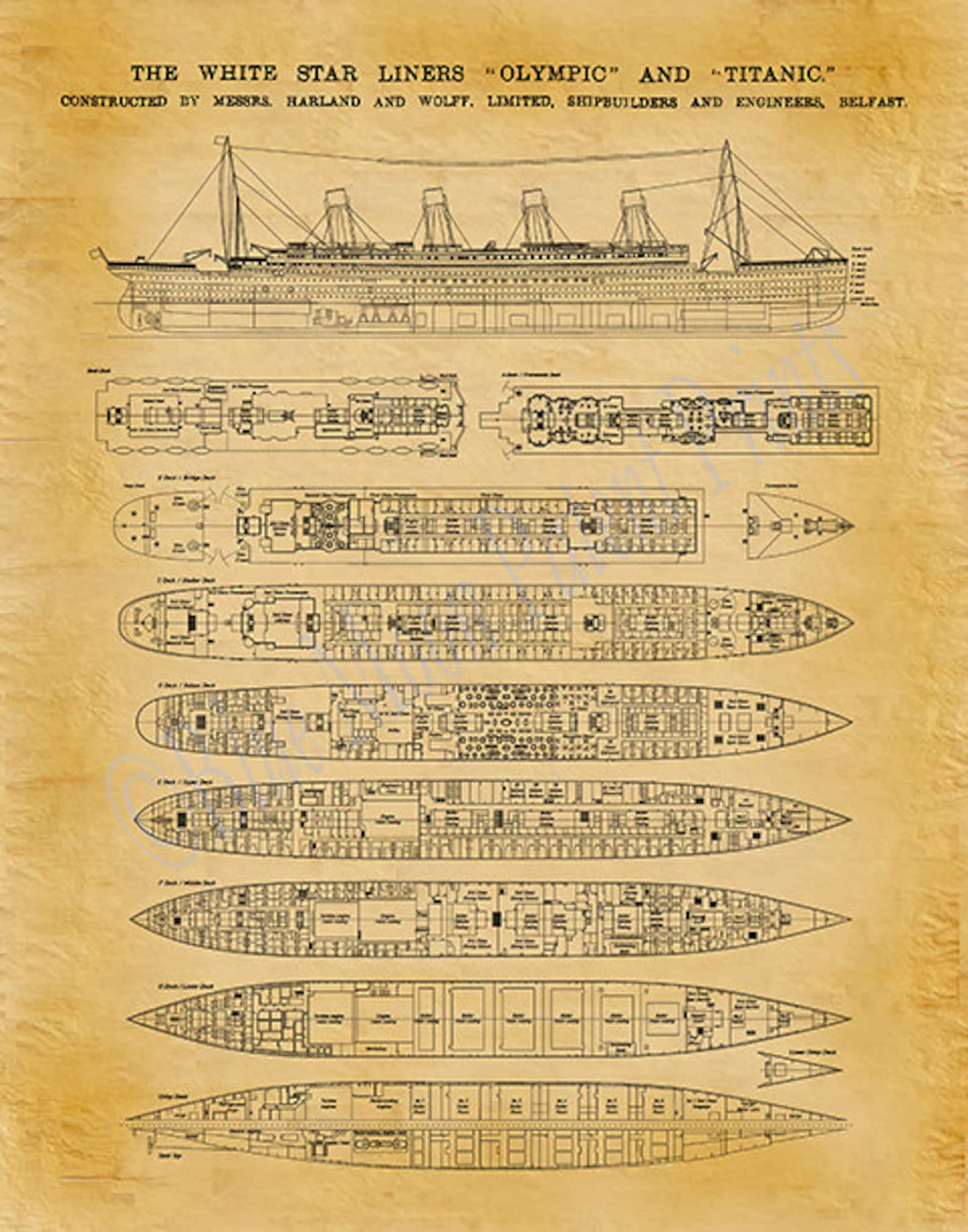 R.M.S. Titanic Poster, Titanic Drawing, Titanic Poster, Titanic ...