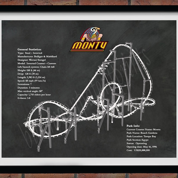 Roller Coaster Layout Poster - Etsy