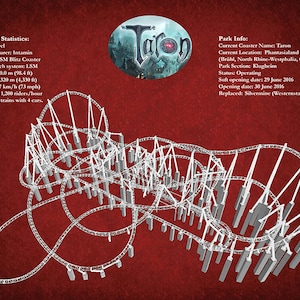 Taron Roller Coaster Drawing, Phantasialand Roller Coaster, Taron ...
