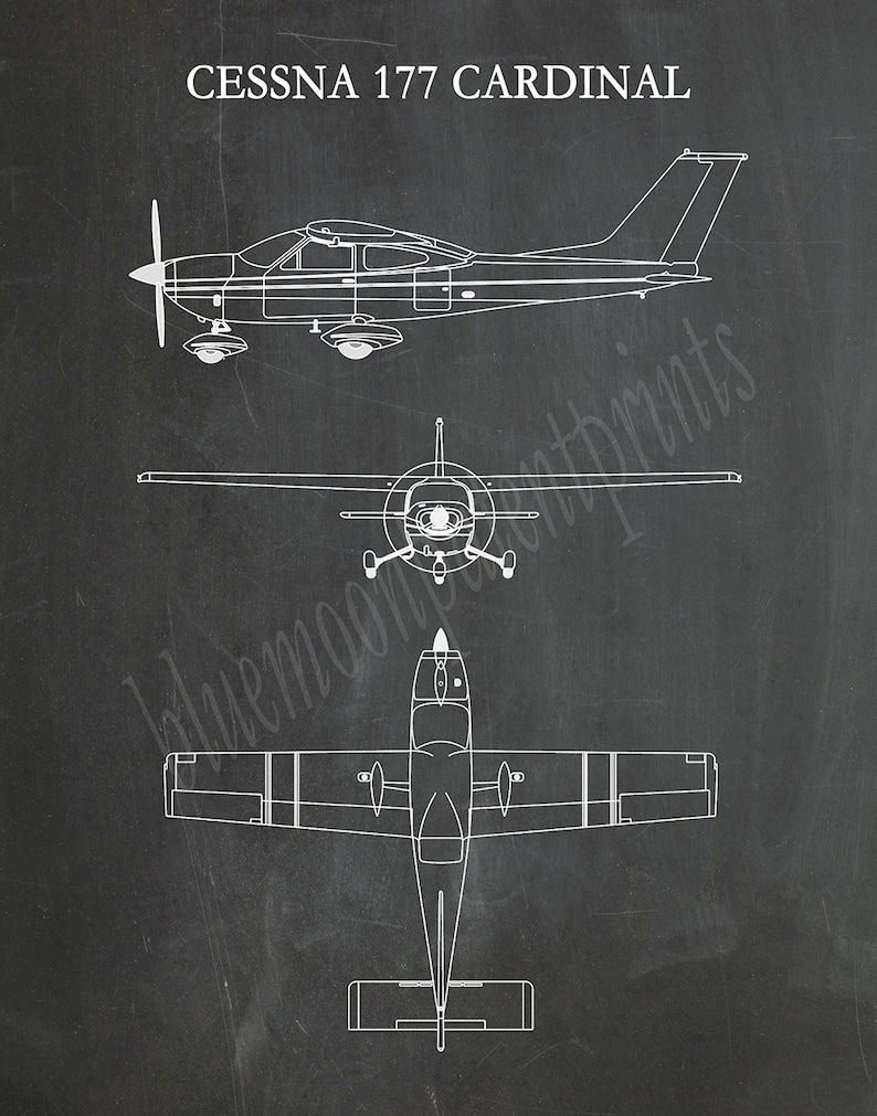 Cessna 177 Cardinal Drawing Cessna 177 Cardinal Airplane Art | Etsy