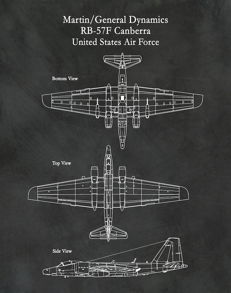 General Dynamics RB-57F Canberra Aircraft, United States Air Force ...