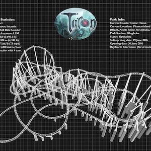 Taron Roller Coaster Drawing, Phantasialand Roller Coaster, Taron ...