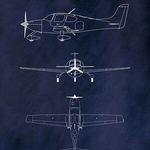 Cirrus SR22 Drawing, Cirrus SR22 Airplane Poster, Cirrus Art Print ...