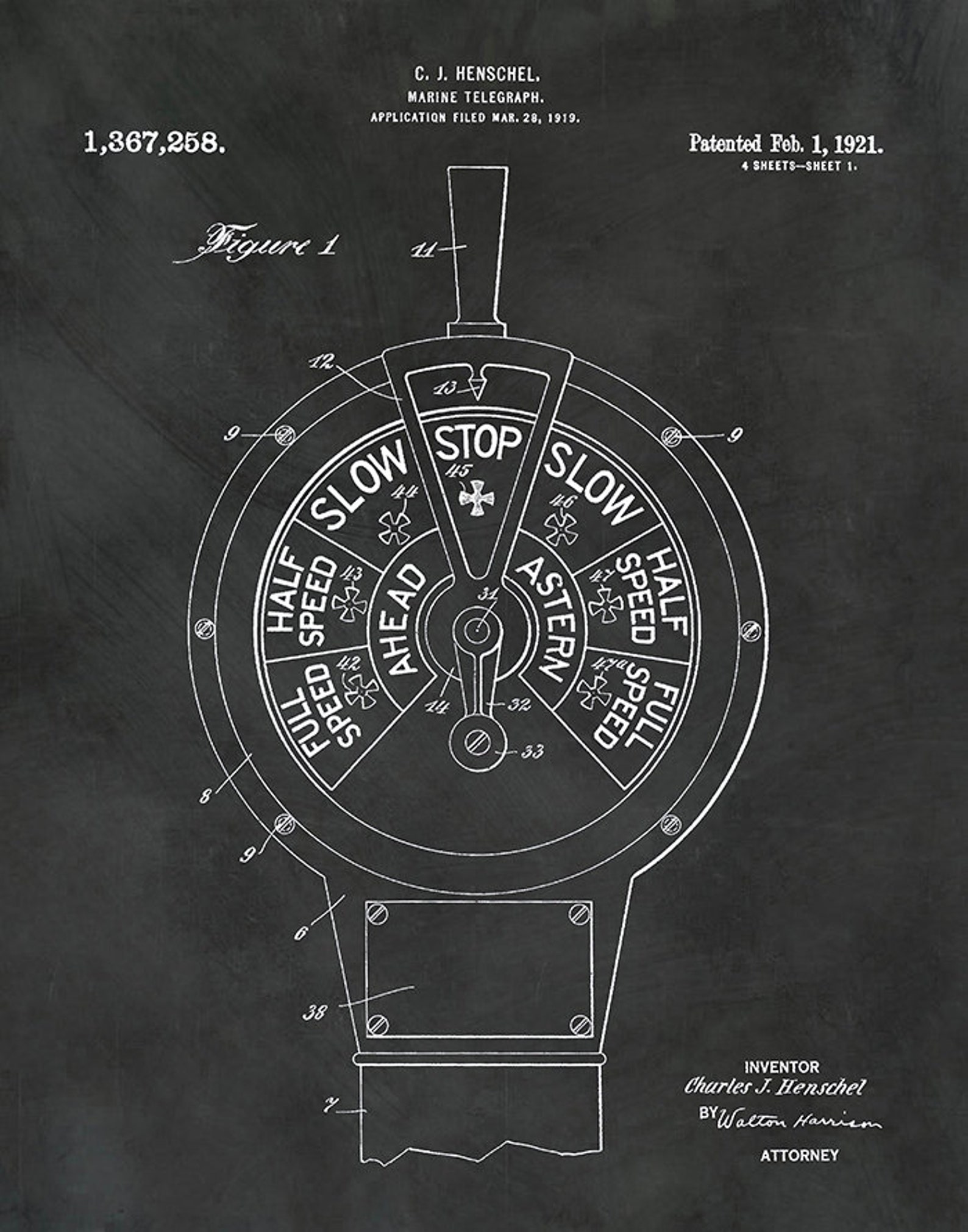 1921 Marine Telegraph Patent Print Marine Telegraph Poster - Etsy