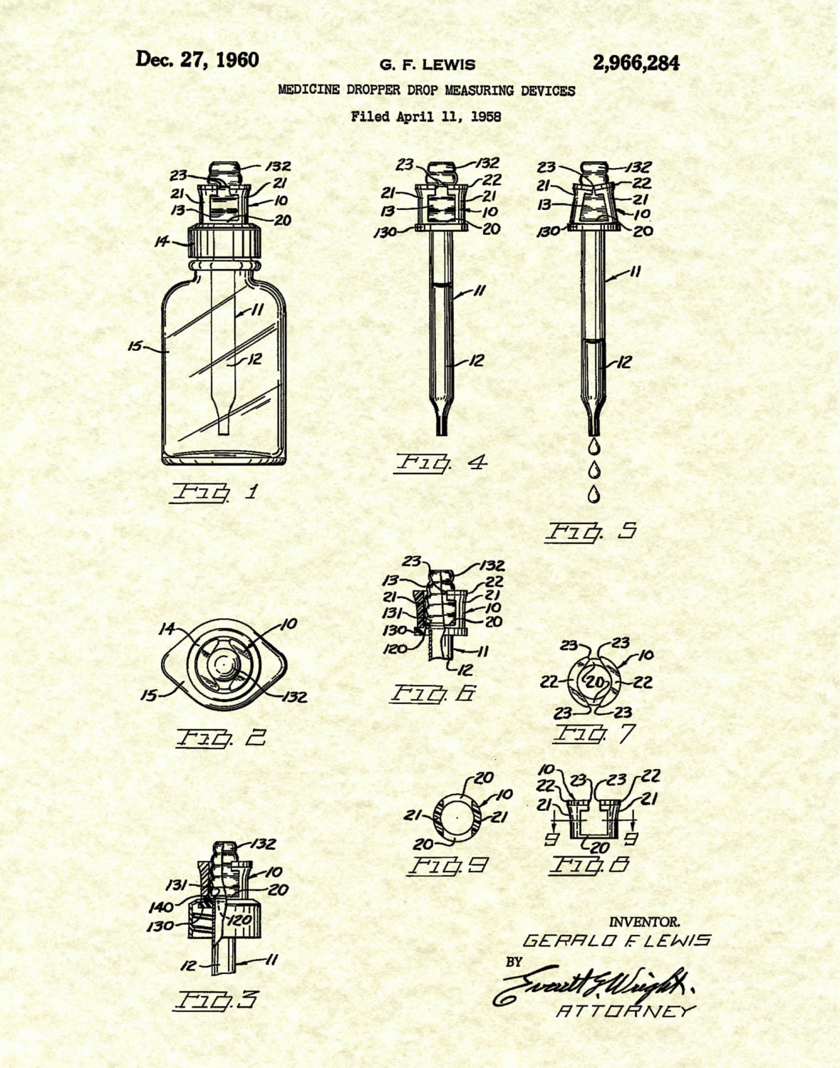 1960 Medicine Dropper Patent Print - Medical Poster - Pharmacy Decor ...