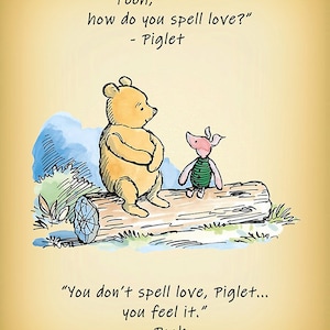 How Do You Spell Love? Piglet Asked Pooh Wall Art Vers #2, Winnie the ...