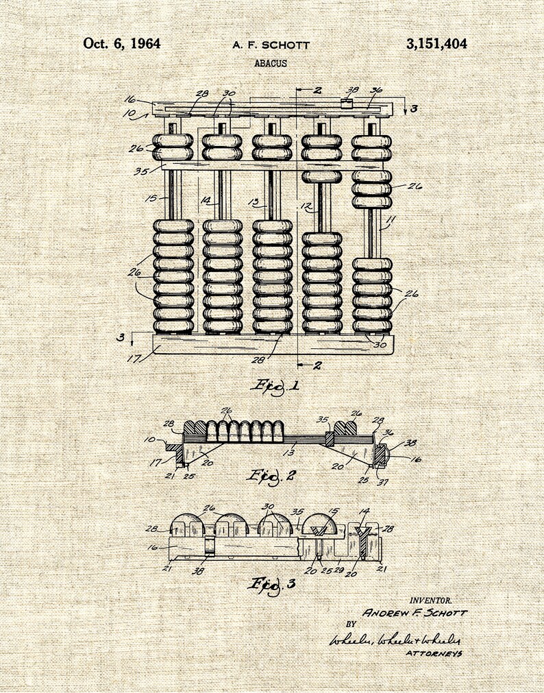 Abacus Patent Print Abacus Poster Vintage Adding Machine | Etsy