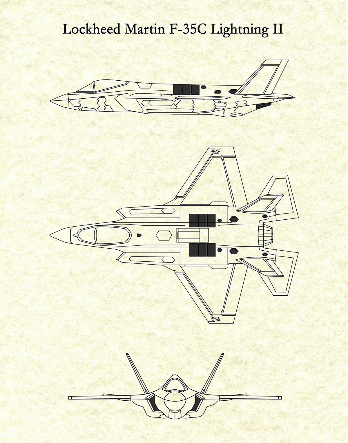 Lockheed Martin F-35 Lightning II Drawing F-35C Aircraft - Etsy Australia